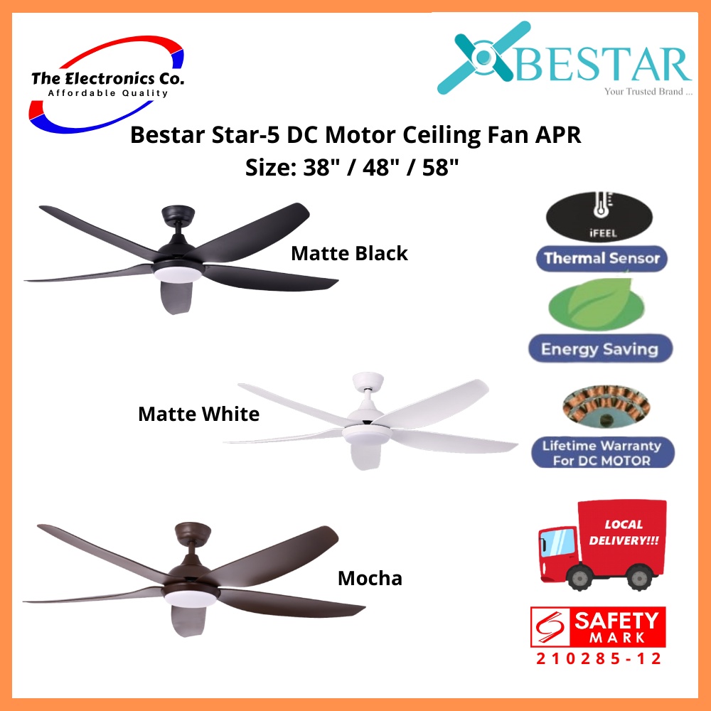 𝗕𝗲𝘀𝘁𝗮𝗿 𝗦𝘁𝗮𝗿-𝟱 𝗦𝗠𝗔𝗥𝗧 𝗗𝗖 𝗠𝗼𝘁𝗼𝗿 𝗖𝗲𝗶𝗹𝗶𝗻𝗴 𝗙𝗮𝗻 𝗔𝗣𝗥 𝟯𝟴"/𝟰𝟴"/𝟱𝟴" [𝗦𝗺𝗮𝗿𝘁 𝗟𝗶𝗳𝗲 ...