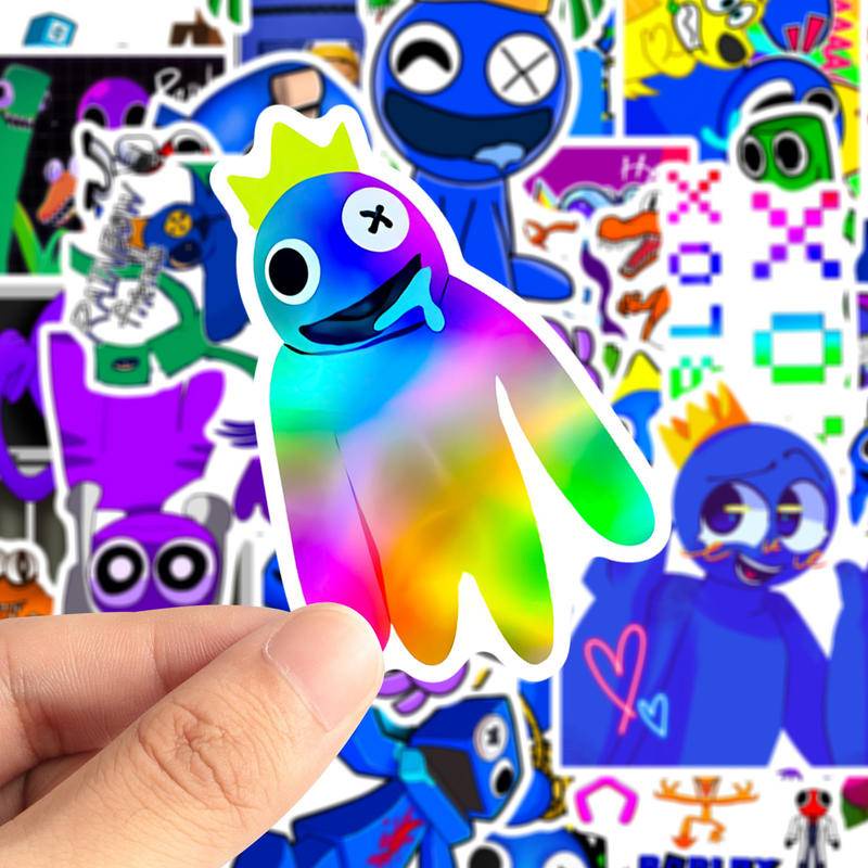 50Pcs/Pack Roblox Rainbow Friends Game Cartoon DIY Toy Car Skateboard ...