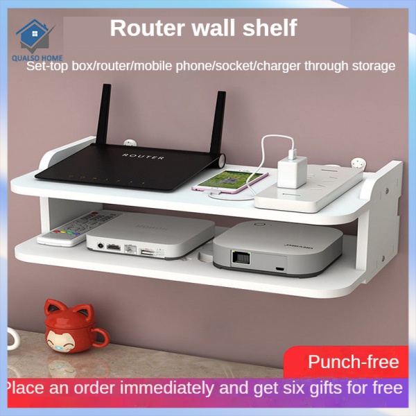 Router Shelf Wall Mount rack TV Set-Top Box Wifi Router Socket Storage ...