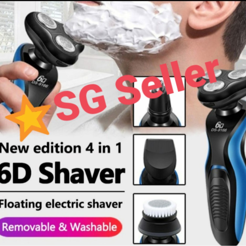 🌟 SG Seller 4 in 1 Men's 6D Electric Shaver Hair Razor Washable Rotary ...