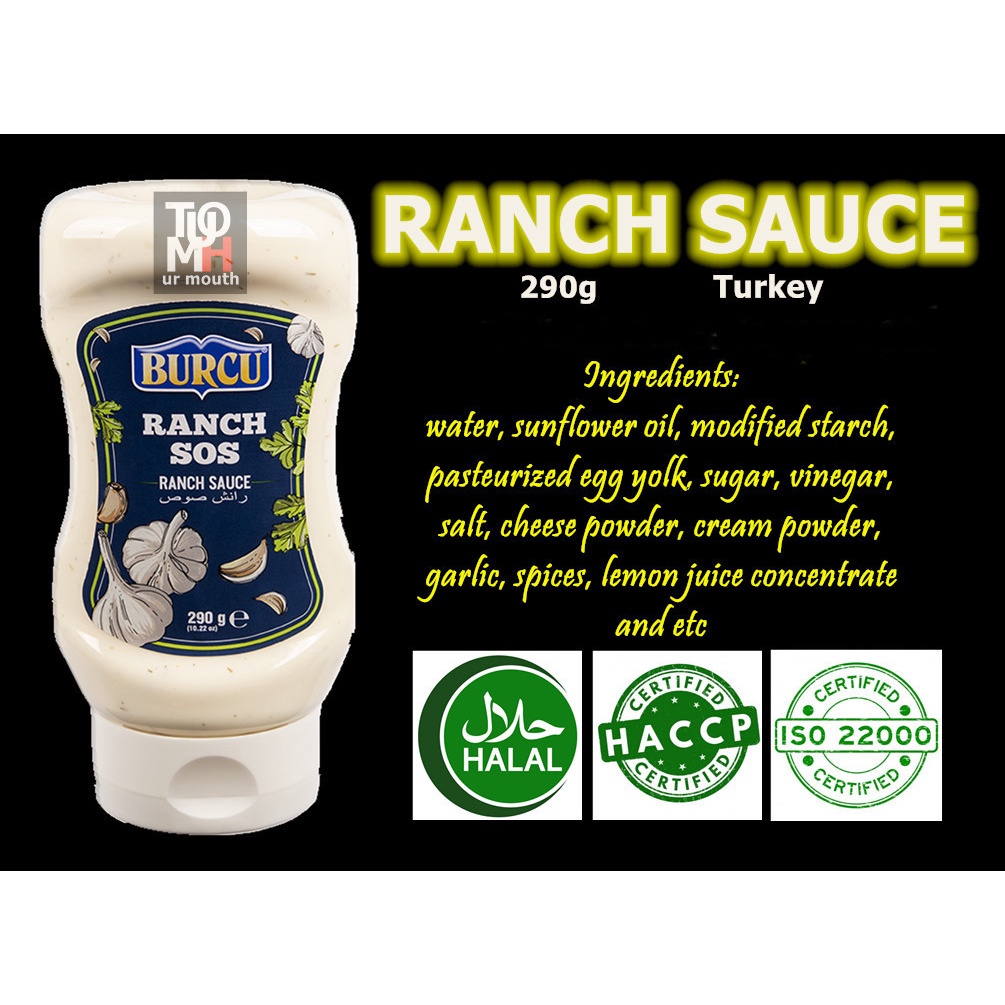 (halal) 290g Burcu Ranch Sauce/ Garlic Sauce/ Cheese Sauce/ Salad ...