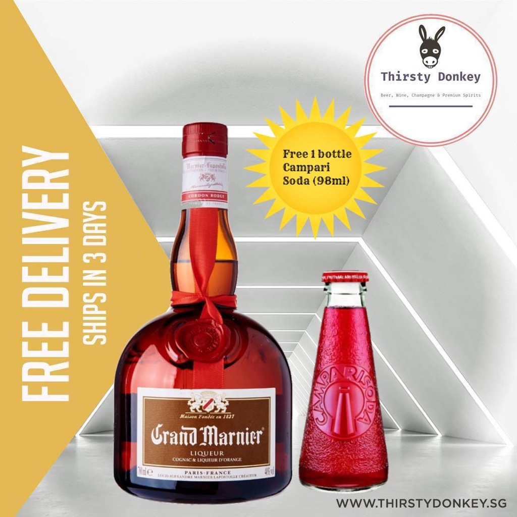 Grand Marnier Cordon Rouge Liqueur 700ml + FREE 1 bottle Campari Soda ...