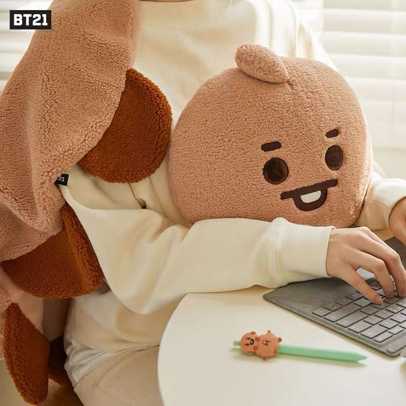 BT21 BTS Furry face cushion | Shopee Singapore