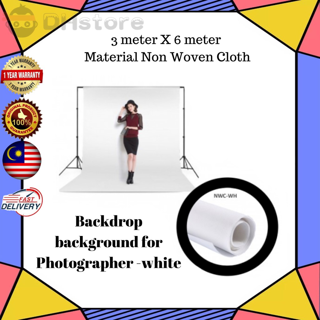 NEW Proocam Non woven cloth Professional Backdrop background for Photographer - NWC-WH white (3 ...