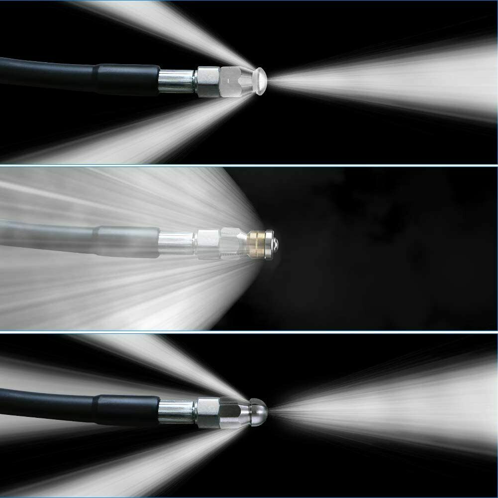 Sewer Jetter Nozzle Kit 100ft Unclogging Hose for Pressure Washer ...