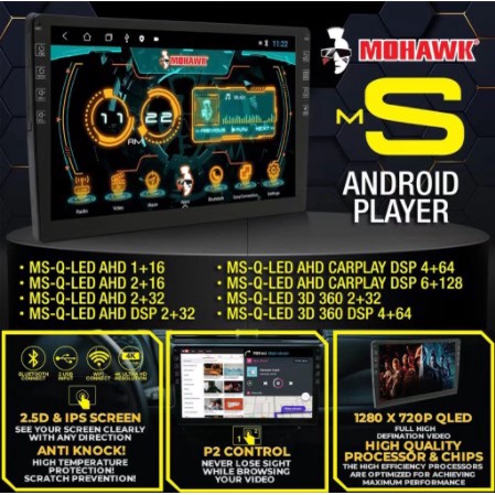 ANDROID VERSION MOHAWK MS-T3L SERIES 12 1GB+16GB / 2GB+32GB 9"/10" CAR ...