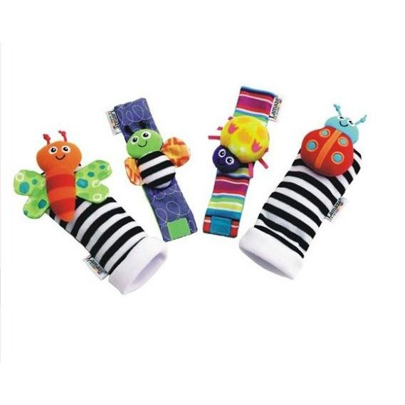 Lamaze BEE & BEETLE Garden Bug Wrist Rattle Foot Finder baby kids ...