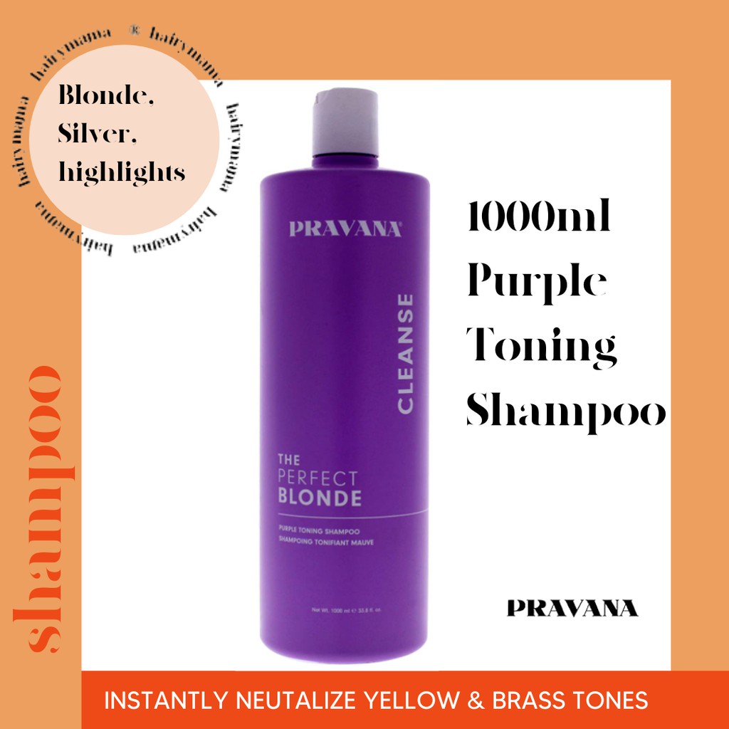 Pravana The Perfect Blonde Purple Toning Hair Shampoo 1000ml Sulfate Free hairymama Shopee Singapore