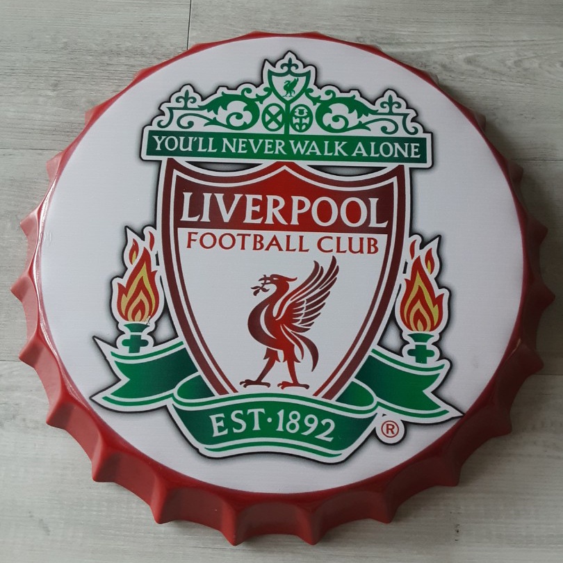 Liverpool Football Club Round Bottle Cap Vintage Tin Sign Bar Pub ...