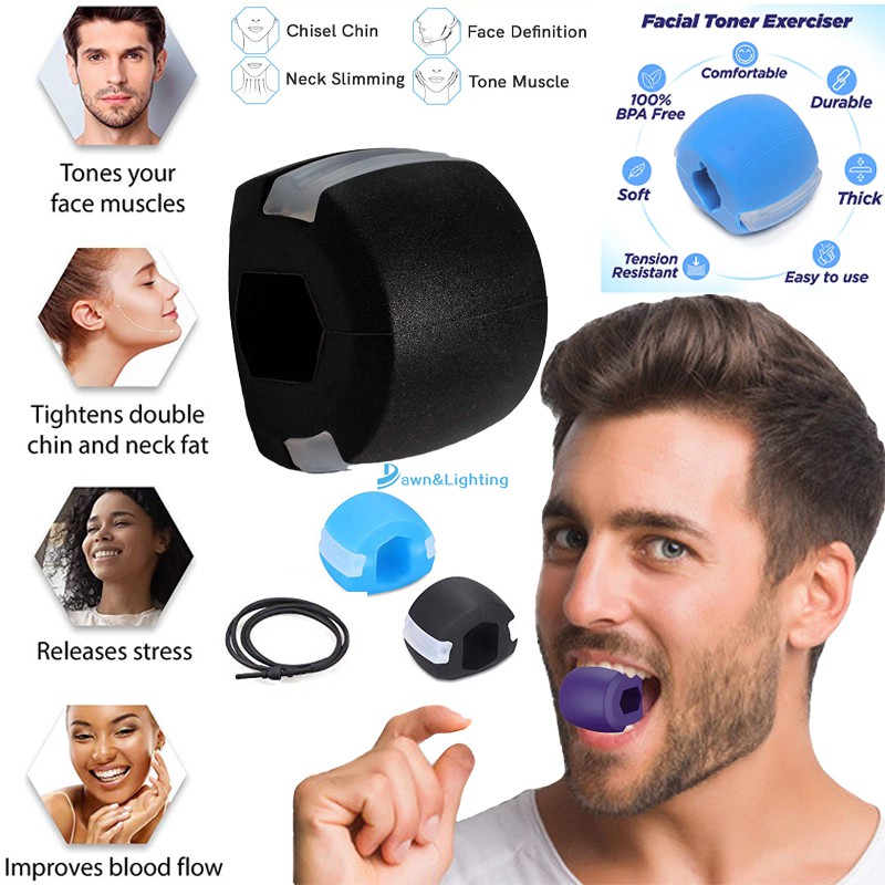 IN Stock Jawline Exerciser Jawlineme Facial Toner Exercise Fitness Ball Neck Face Toning Jawzrsize Jaw Facial Toner Jaw Exerciser And Neck Toning Equipment Face Fitness Ball Facial Toner Exerciser Sho...