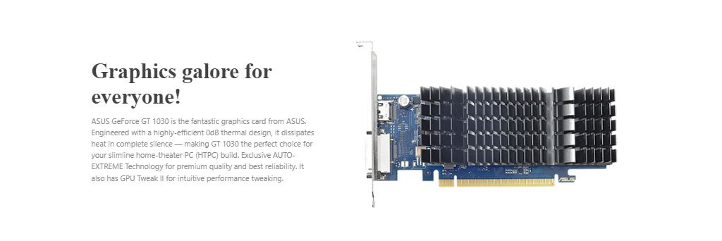 ASUS GeForce GT 1030 2GB GDDR5 low profile graphics card for silent ...