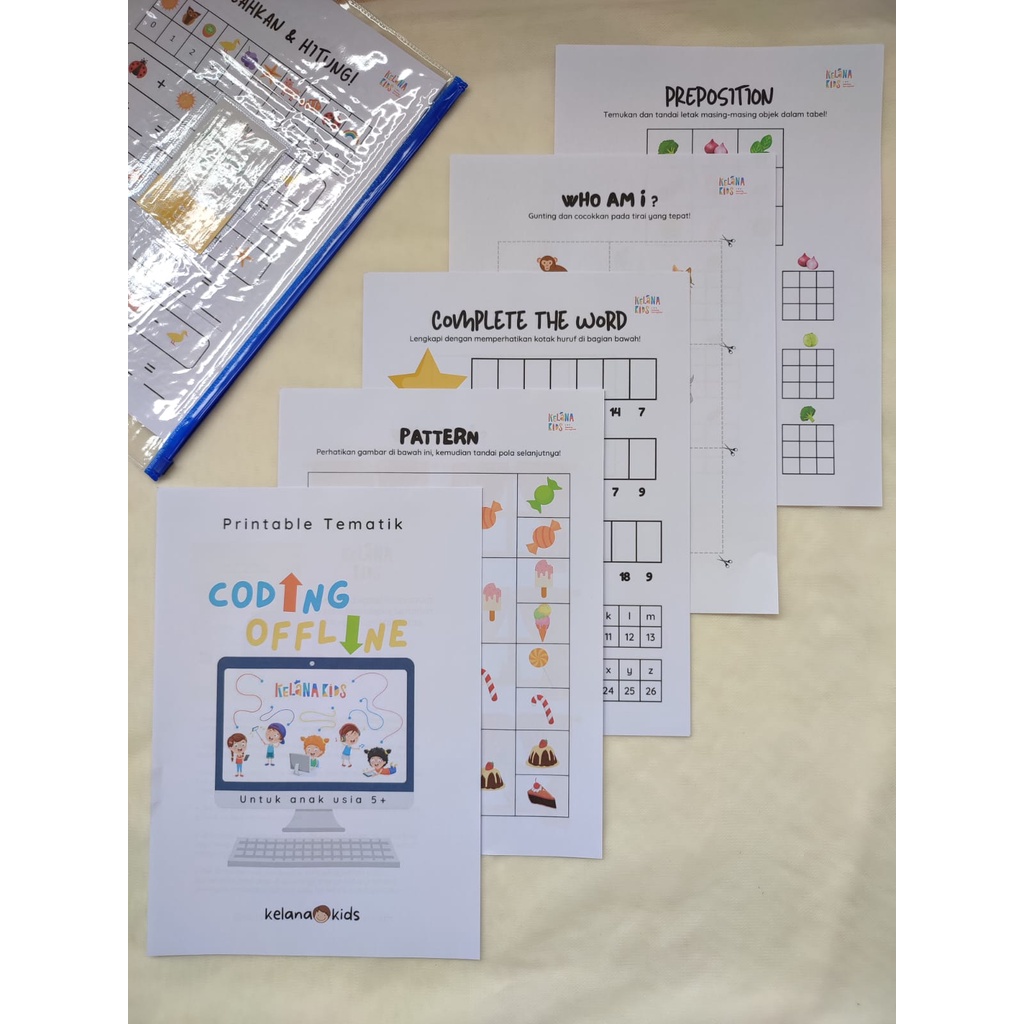 Worksheet Coding Offline for Kids Cognitive Work Sheets for Children ...