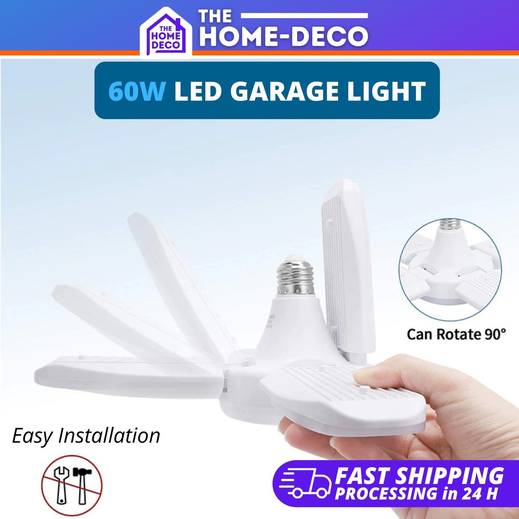 60W LED Deformable Garage Lights E27 LED Deformable Ceiling Lamp For ...