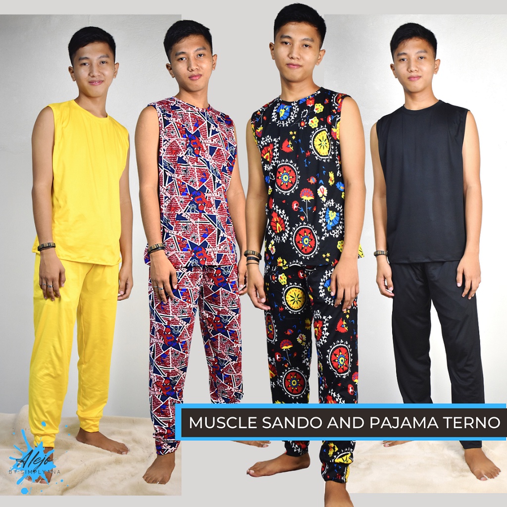 MUSCLE SANDO & PAJAMA SETS FOR MEN (FREE SIZE) (SMALL- XL) (SIMPLYANA ...