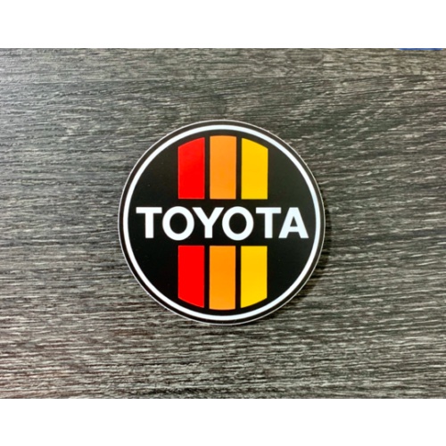 Vintage Round TOYOTA Stripe Sticker Decal Tacoma Tundra 4Runner Land FJ ...