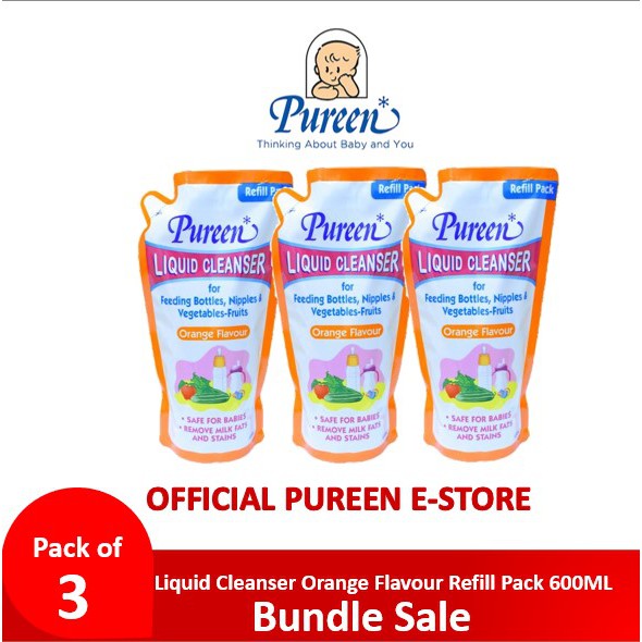 Pureen Liquid Cleanser Refill Pack 600ml x 3 Packs | Shopee Singapore