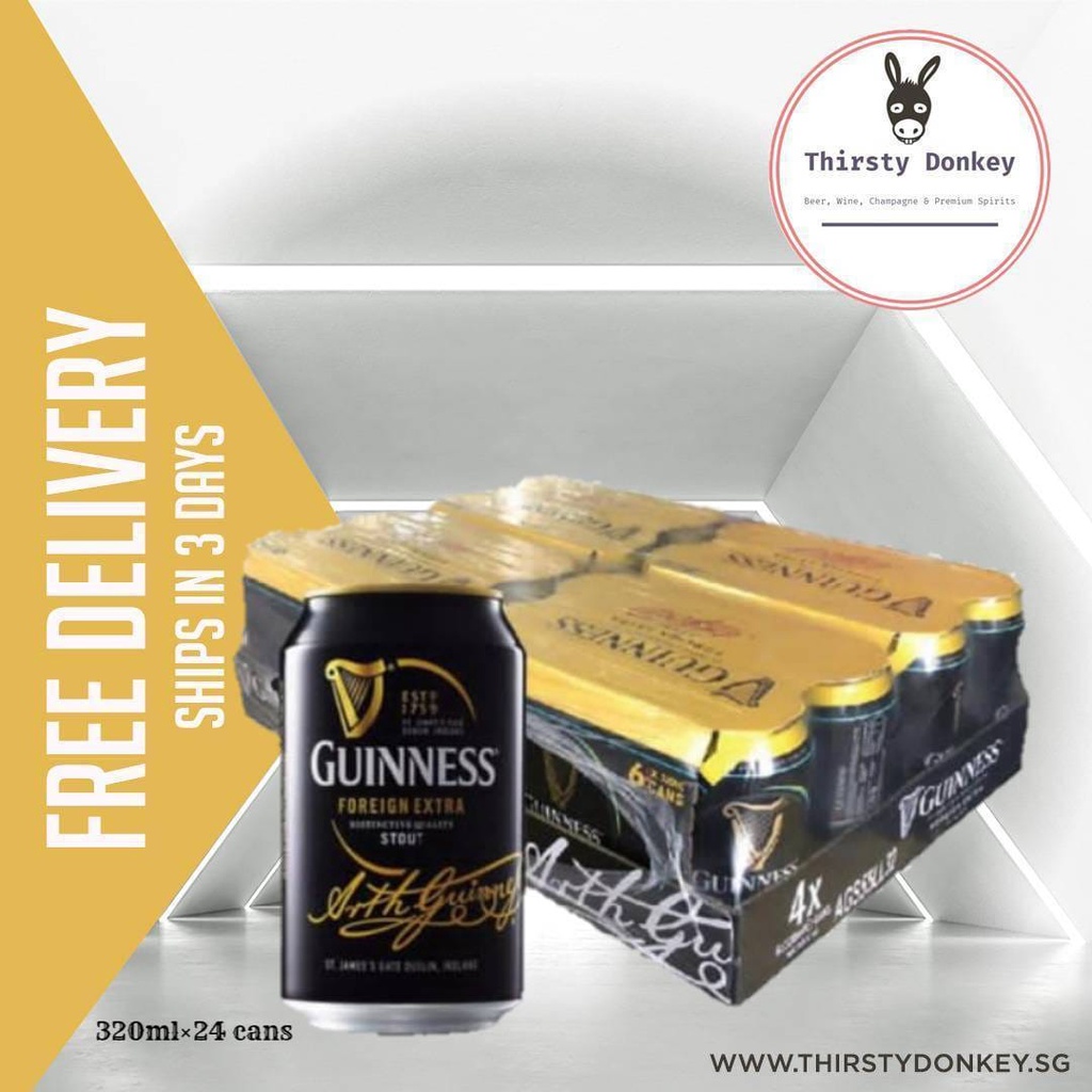 Guinness Foreign Extra Stout - 320ml x 24 cans (BBD: 11/2025) | Shopee ...