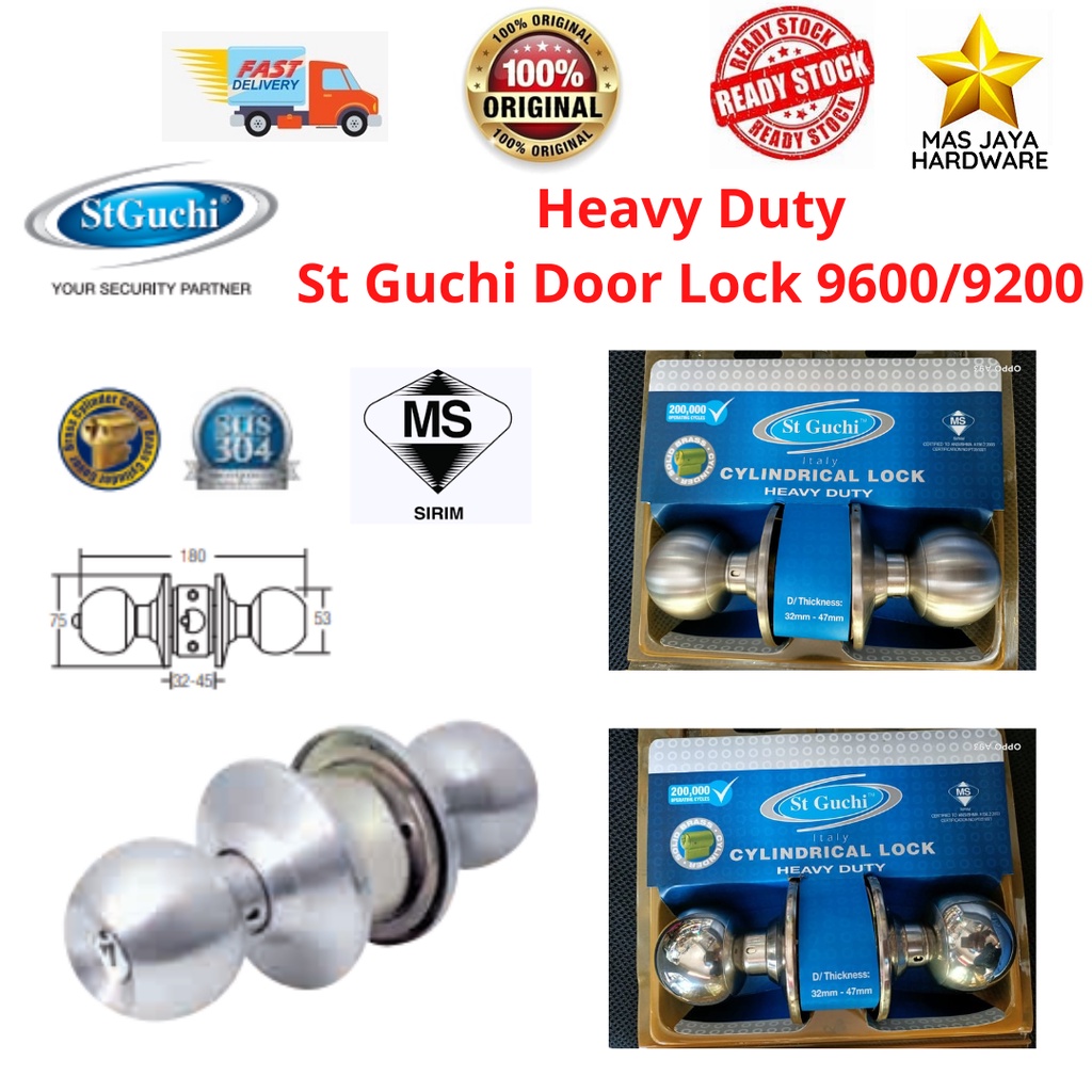 ST GUCHI SGCD 9600 / 9200 SUS304 STAINLESS STEEL HEAVY DUTY CYLINDRICAL ...
