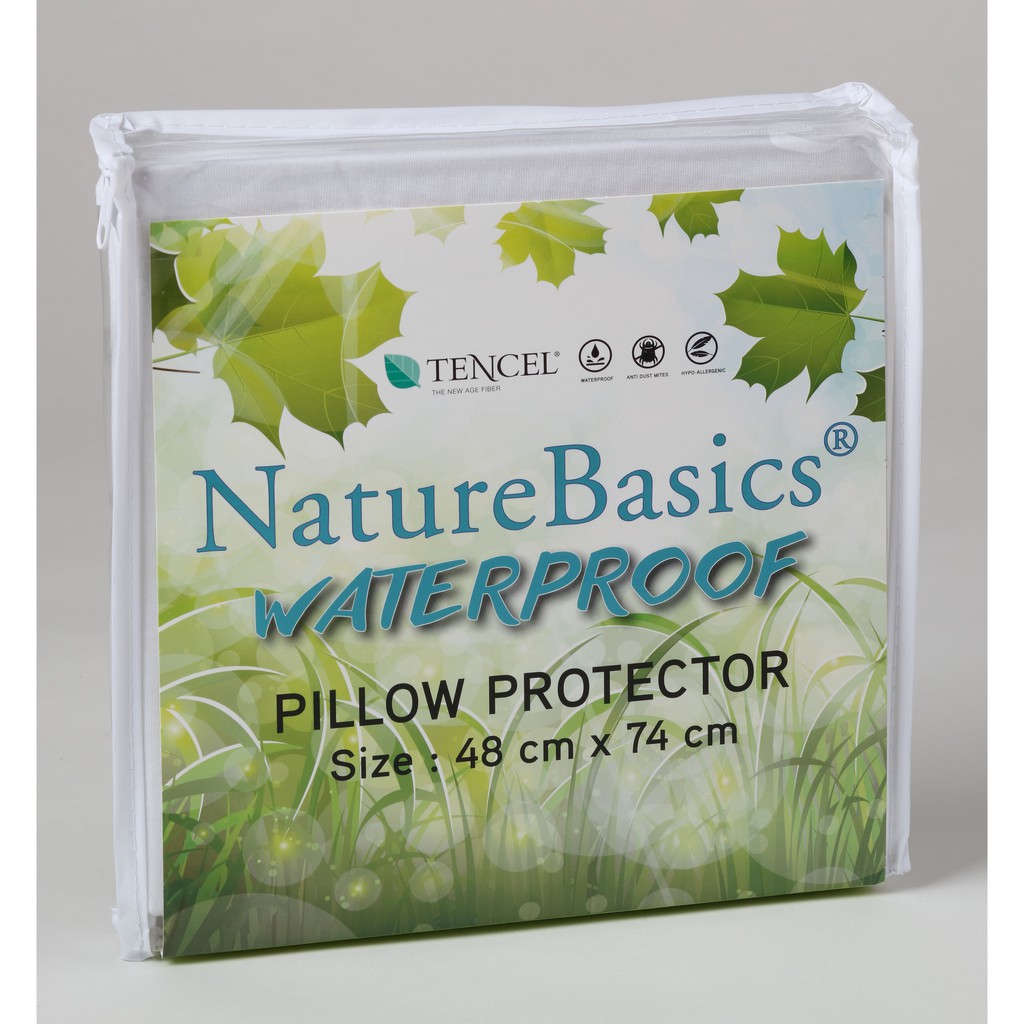 Nature Basics Tencel Fitted Waterproof Pillow/Bolster Protector with ...
