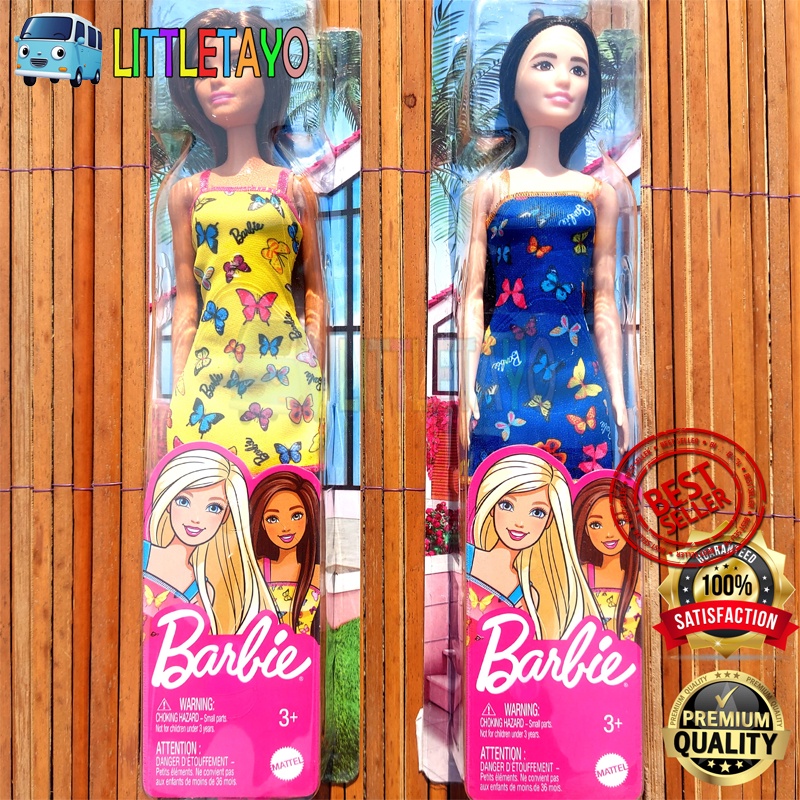 Barbie Doll BASIC WEARING FLOWER DRESS GREEN ORANGE PINK BLUE YELLOW ...