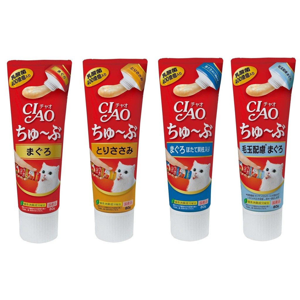 Ciao Tube lactic acid bacterium 4 flavor 80g [Direct From Japan ...