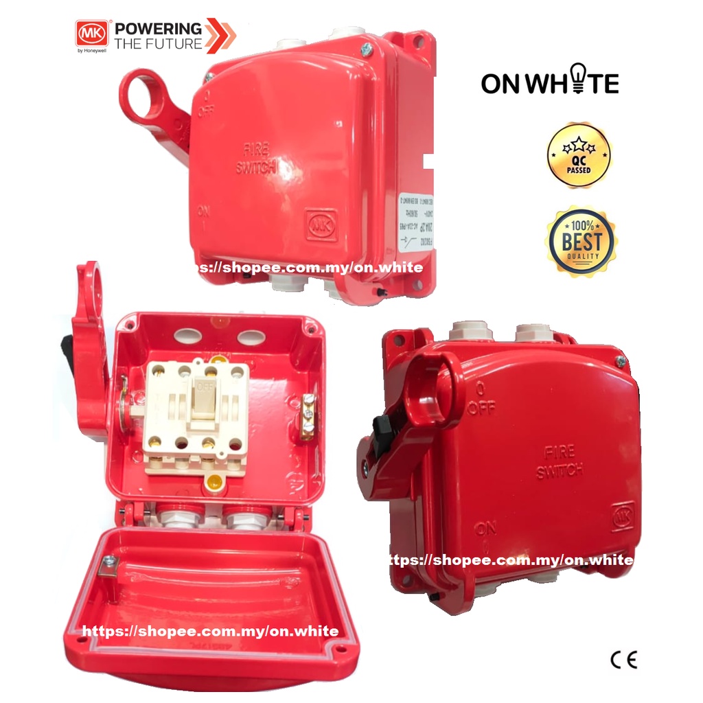 MK Fireman Switch 20A 2P (FS0202) EMERGENCY FIRE ALARM SWICTH | Shopee ...