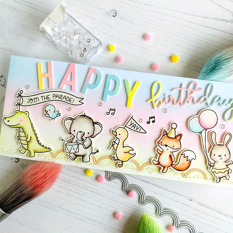 Hello Bluebird Party Parade Animal Stamp Set Silicone Transparent DIY ...