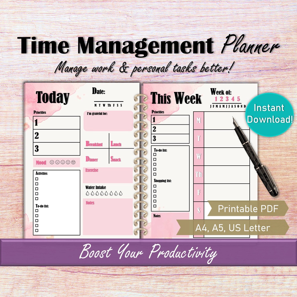 2024 Daily Weekly Undated Planner, Hourly Planner Allows Time Blocking ...