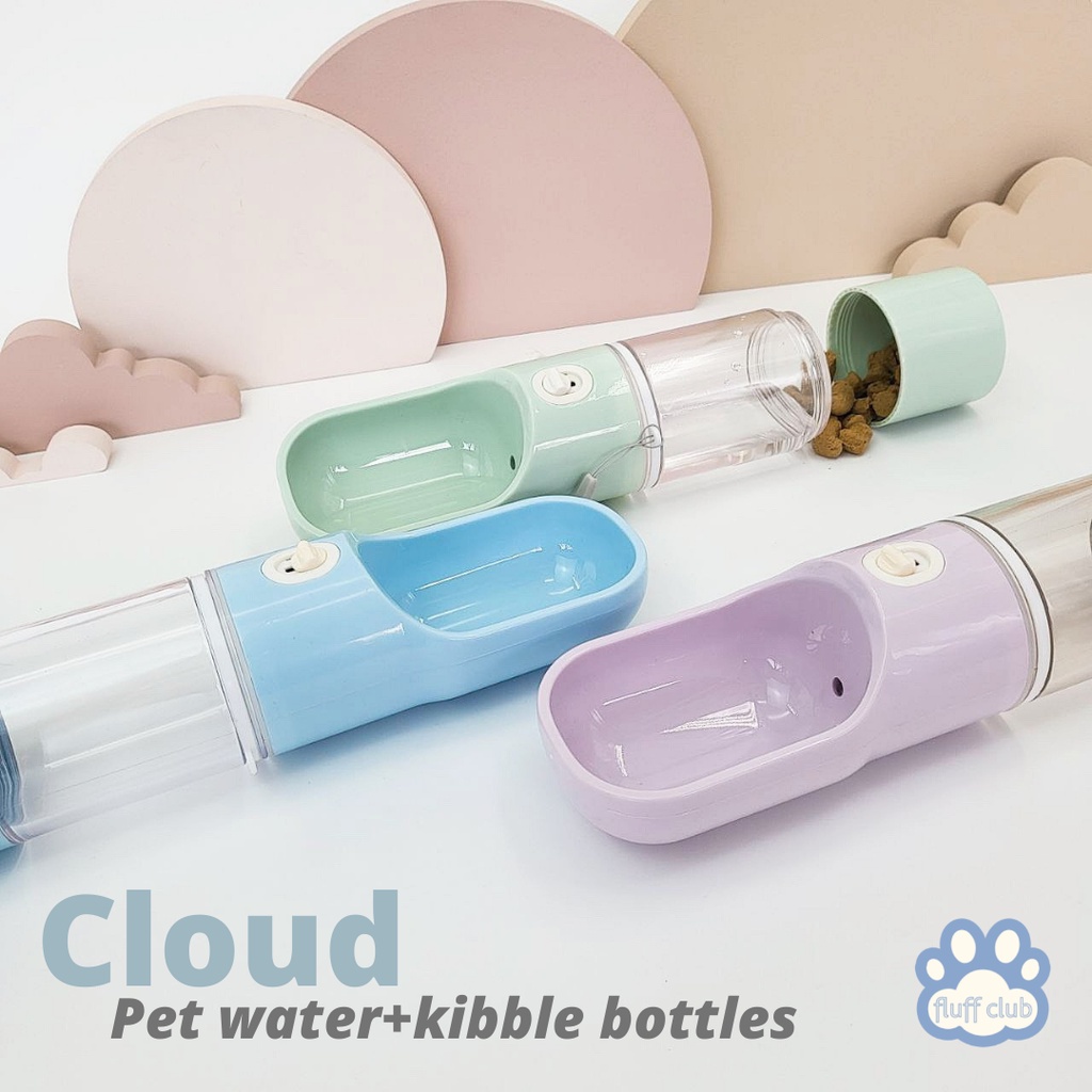 FLUFFCLUB Pet Outdoor Water and Kibble Bottle for dog and cat ...