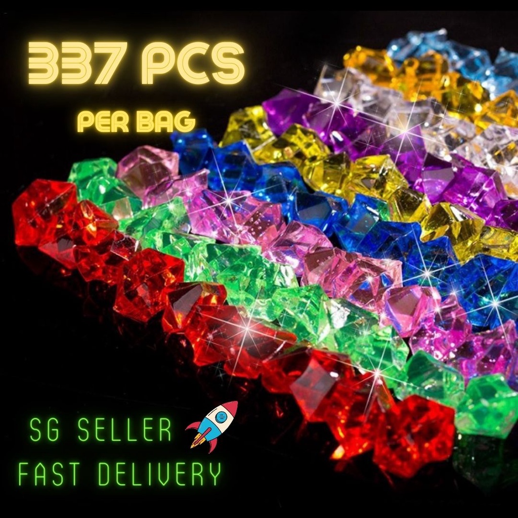 Crystal Gemstones Acrylic Stones Plastic Colourful Cover Soil ...