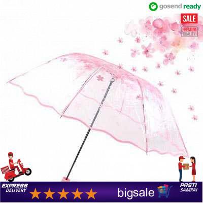Japanese Folding Umbrella Motif Transparent Cherry Blossom | Shopee ...