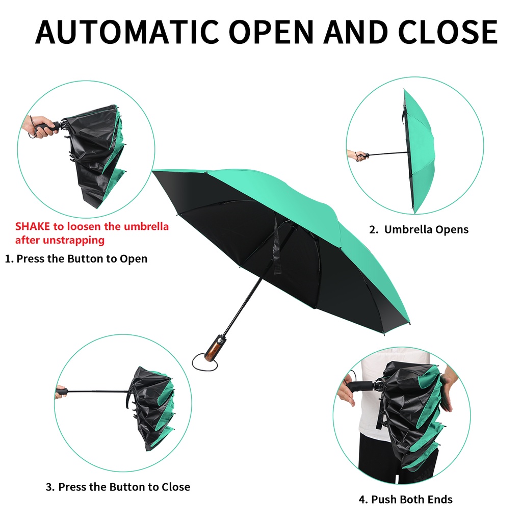 HAILSTORM Inverted Foldable Umbrella with UV Protection Automatic Auto ...