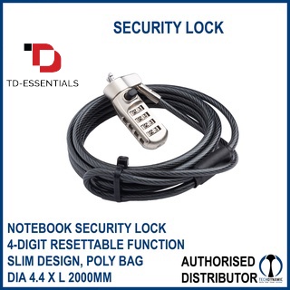 [Kensington Lock Slot Compatible] Notebook security lock 4-digit ...