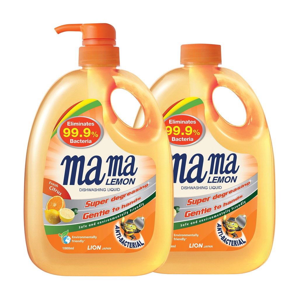 Mama Lemon Dishwashing Liquid & Refill Fresh Citrus (2x1L) | Shopee ...