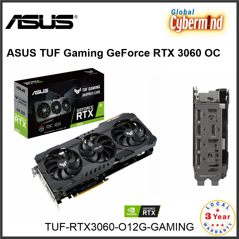 ASUS TUF Gaming GeForce RTX 3060 OC Edition 12GB GDDR6 [TUF-RTX3060 ...
