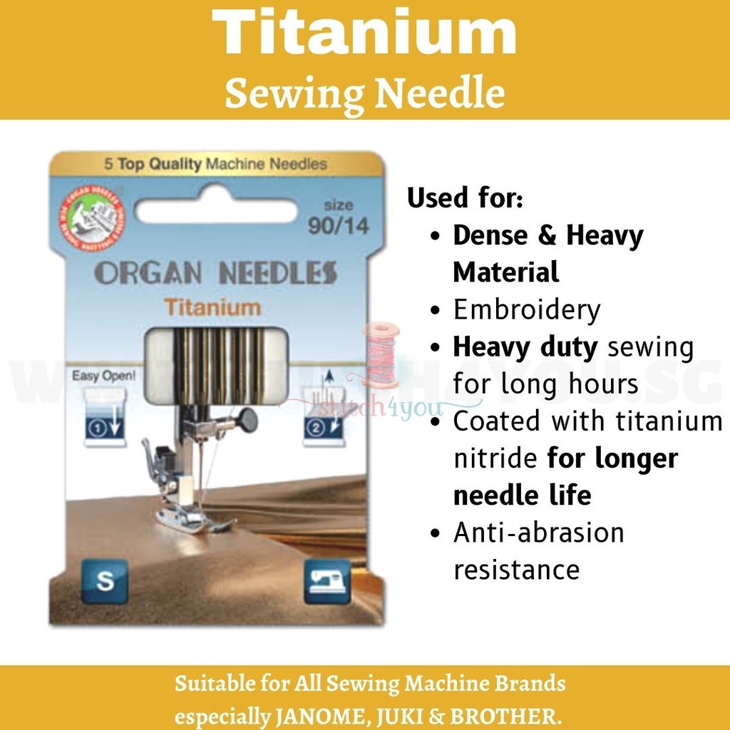 Organ Titanium Needle for Sewing&Embroidery(Heavy DutyHome Use ...
