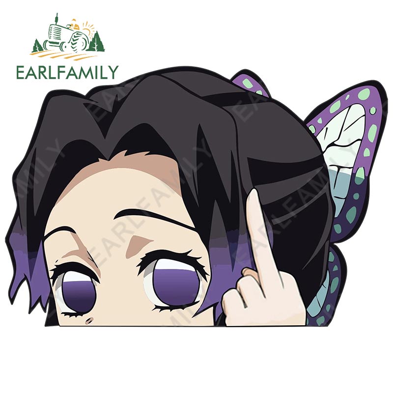 EARLFAMILY 13cm x 8.9cm for Demon Slayer Kochou Shinobu Peek Car ...