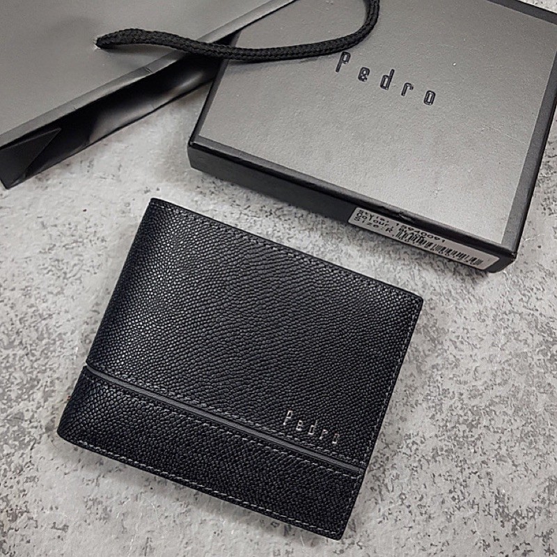 Pedro leather wallet - horizontal style with beautiful grain embossed ...