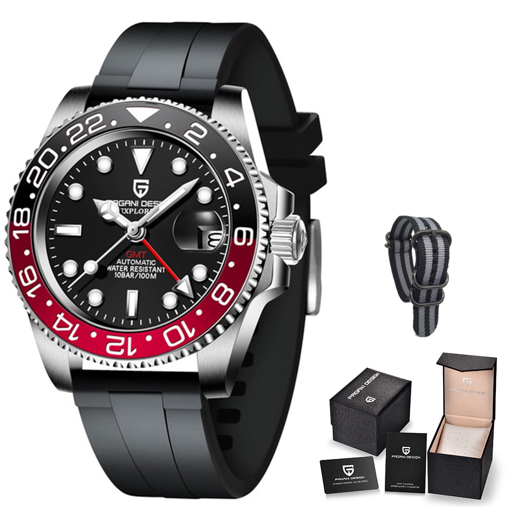 Pagani Design watch 40MM automatic watch GMT Seiko NH34 watch men 100M submariner Ceramic bezel ...