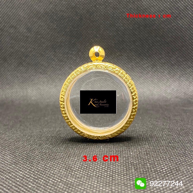Laser gold plated amulet casing for round amulet | Shopee Singapore
