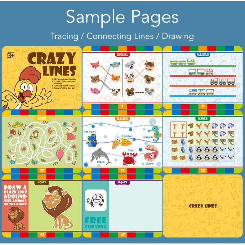 Learn to Write - Crazy Lines Early Learning Bilingual Tracing Activity ...