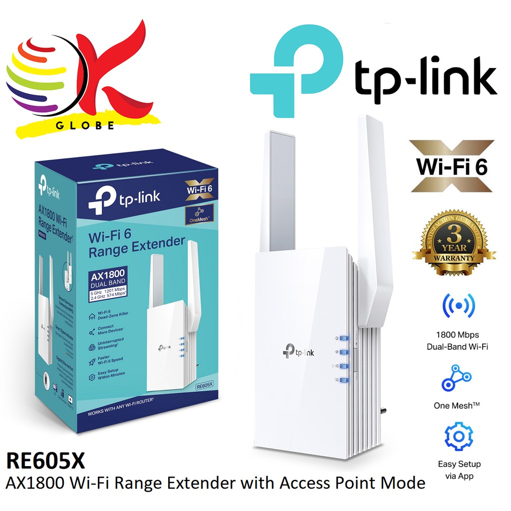 TP-LINK RE505X AX1500 / RE605X AX1800 / RE705X AX3000 WI-FI 6 DUAL BAND RANGE EXTENDER WITH AP ...