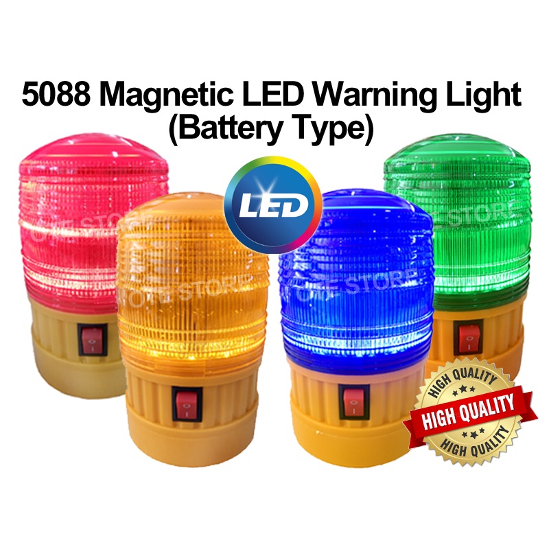 5088 Magnetic LED Battery Flashing Revolving Warning Light Beacon (RED ...
