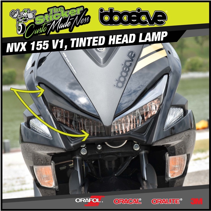 Tinted Headlight YAMAHA NVX 155 V1, TINTED BLACK Color, SMOKE, YELLOW ...