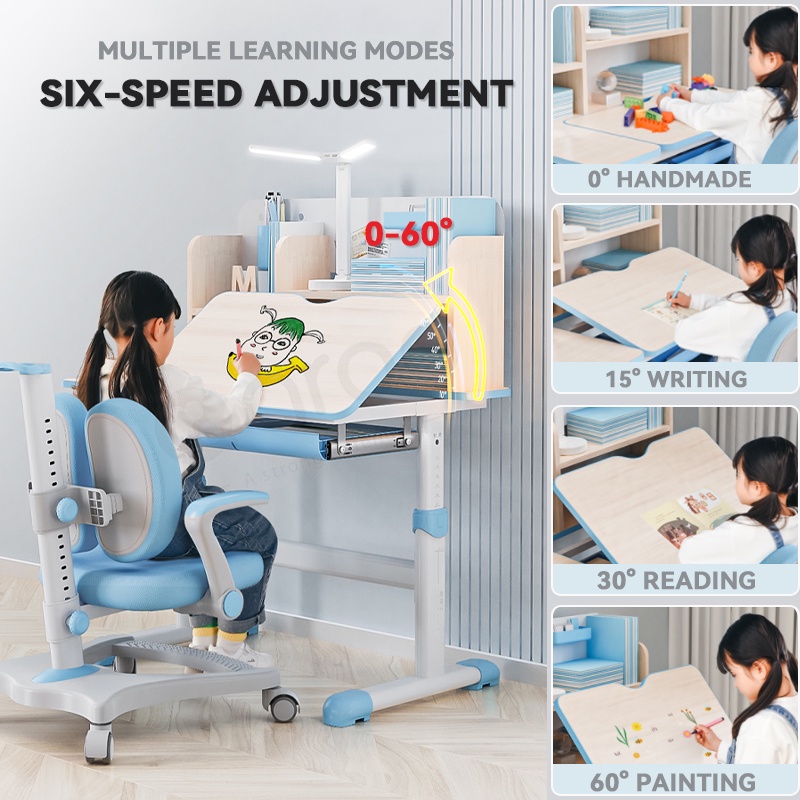 Ergonomic Kids Study Table Children Kids Table and Chair Set, Height ...