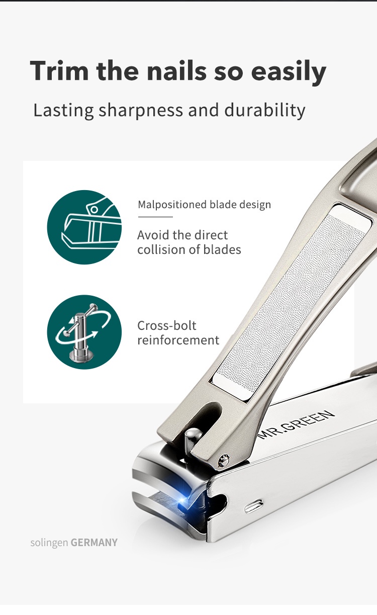 MR.GREEN Nail Clippers Stainless Steel Anti Splash Fingernail Cutter ...