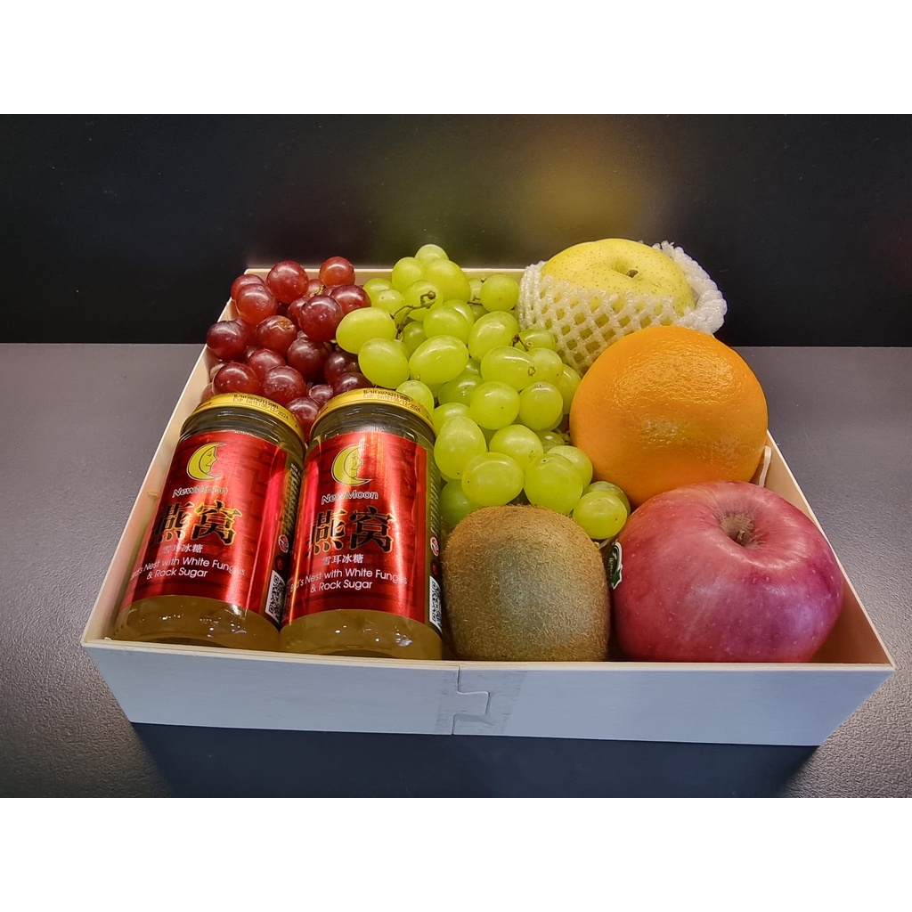 Medium Fruit Hamper gift box basket with Bird's Nest - get well soon ...