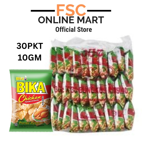 [FSC] Bika Chicken Cracker Snacks 10g x 30pcs - (Green Colour) | Shopee ...