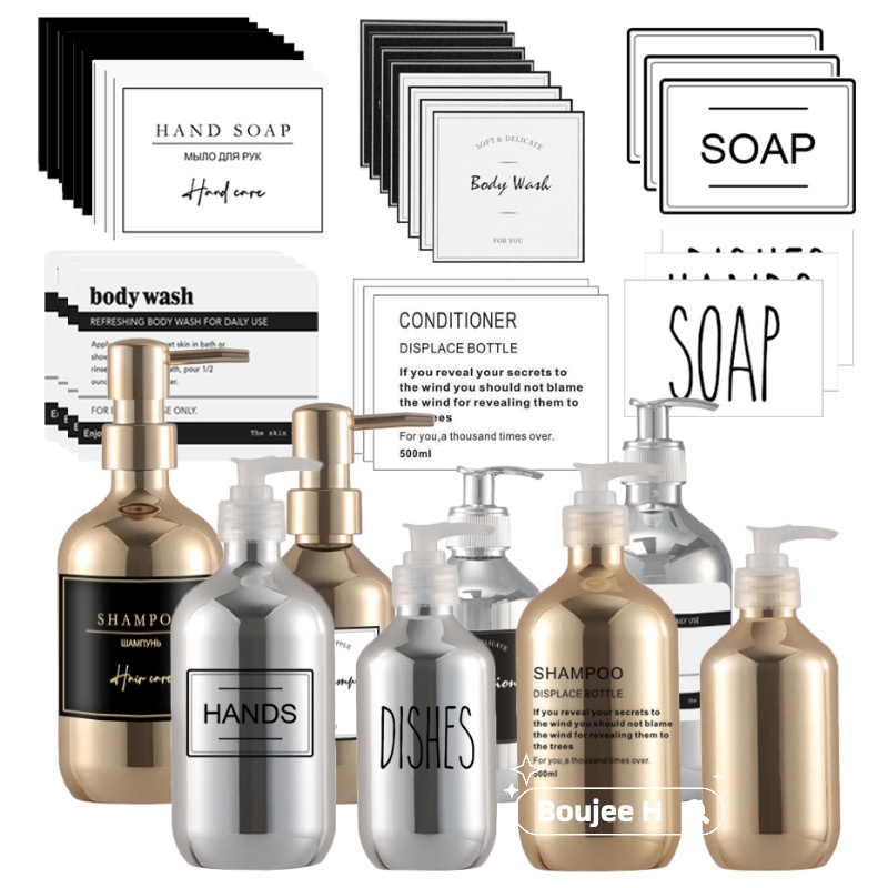 Refill Aesthetic Soap Shampoo Silver Plating Soap Dispenser Bottle ...