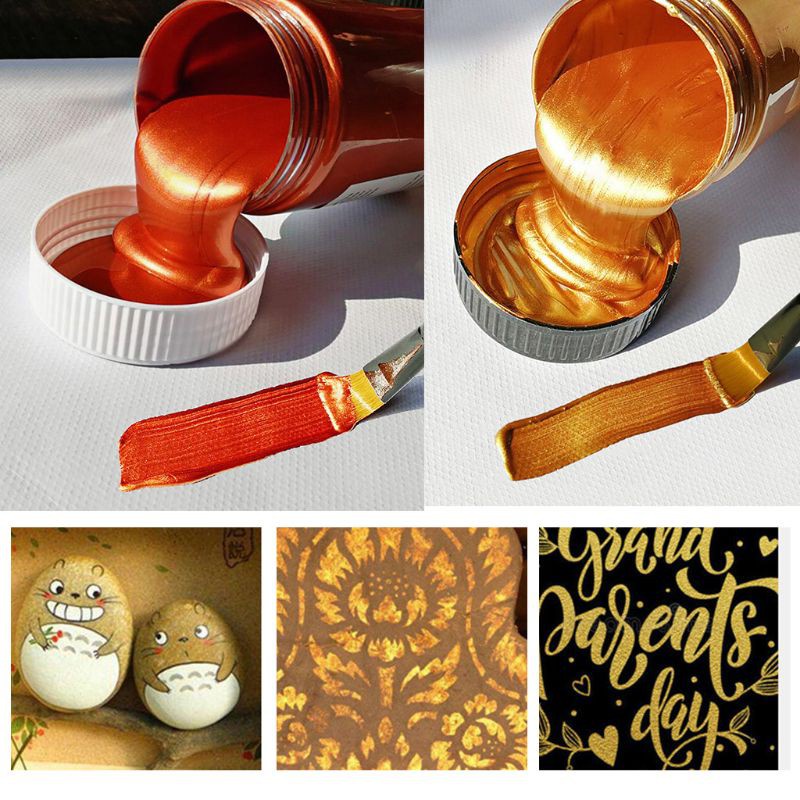60ml/100ml/300ml Gold Paint Metallic Acrylic Paint Waterproof For ...